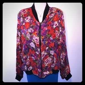 Vintage | Jackets & Coats | Vintage 98s Rose Floral Bomber Silky Jacket ...